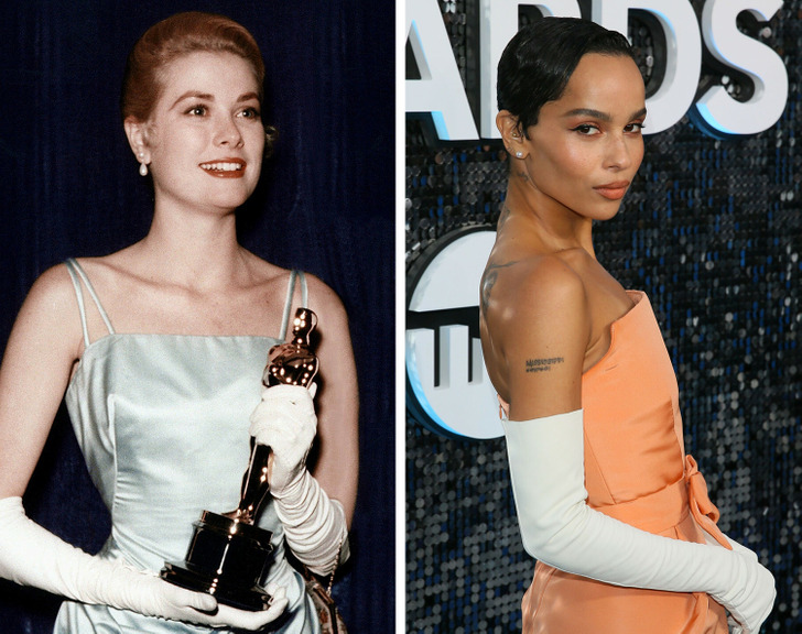 თეთრი ხელთათმანები, ჰალსტუხი, დიდი სათვალეები - შევადაროთ, როგორ ...